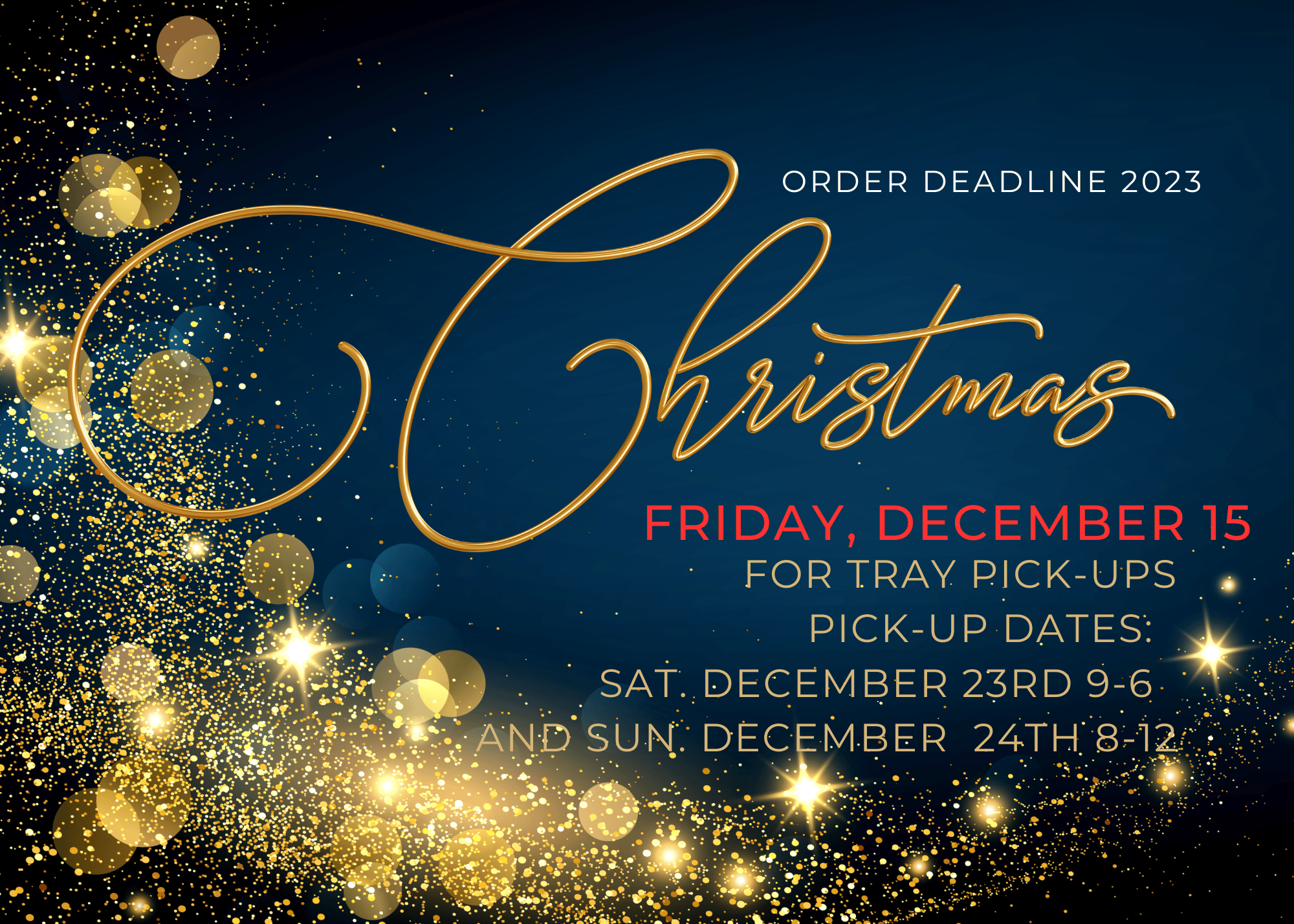 Holiday Ordering 2023 - KLs Catering